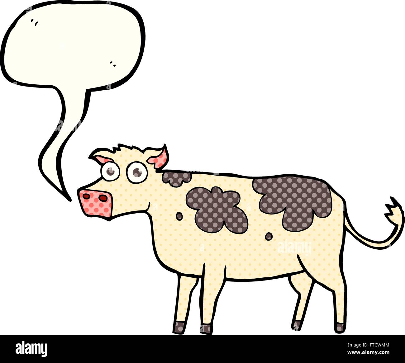 freehand drawn comic book speech bubble cartoon cow Stock Vector Image ...