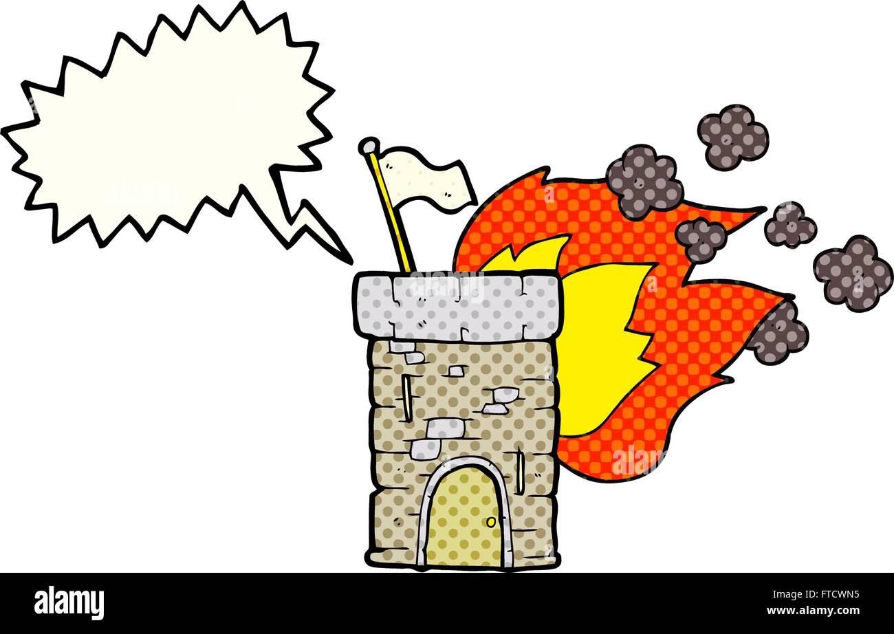 Burning castle Stock Vector Images - Alamy