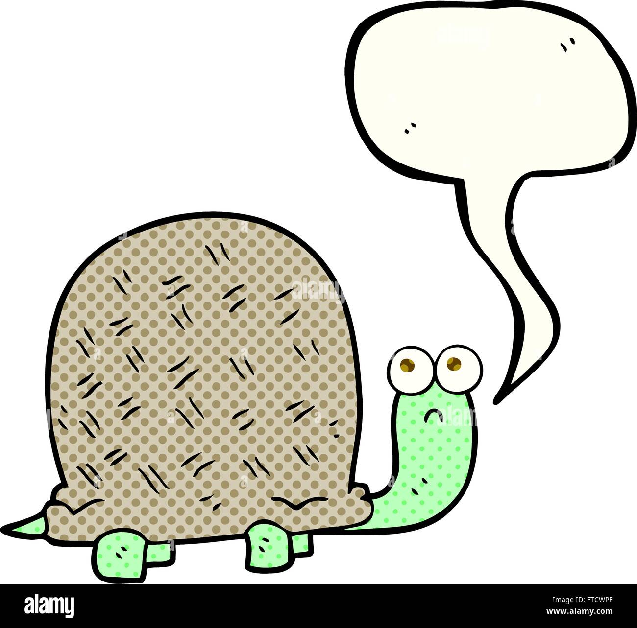 freehand drawn comic book speech bubble cartoon sad turtle Stock Vector ...
