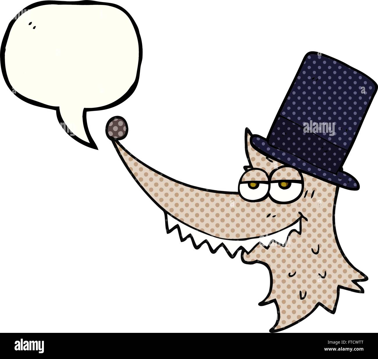 freehand drawn comic book speech bubble cartoon rich wolf Stock Vector ...