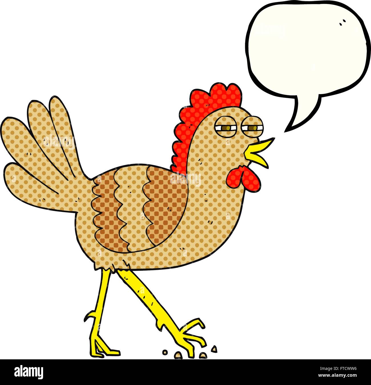 freehand drawn comic book speech bubble cartoon chicken Stock Vector ...