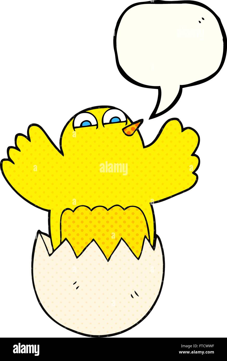 freehand drawn comic book speech bubble cartoon hatching egg Stock ...