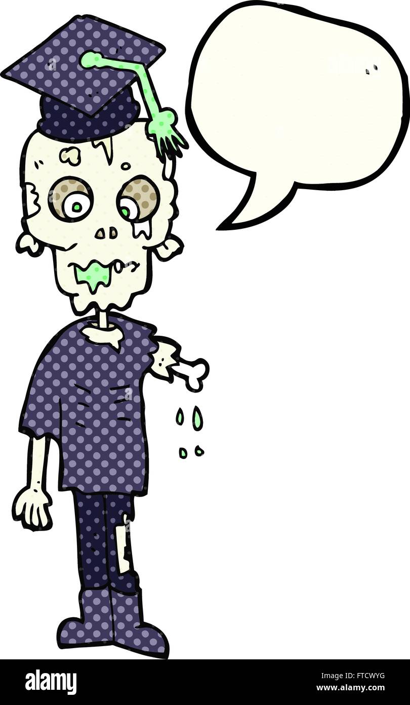 freehand drawn comic book speech bubble cartoon zombie student Stock ...