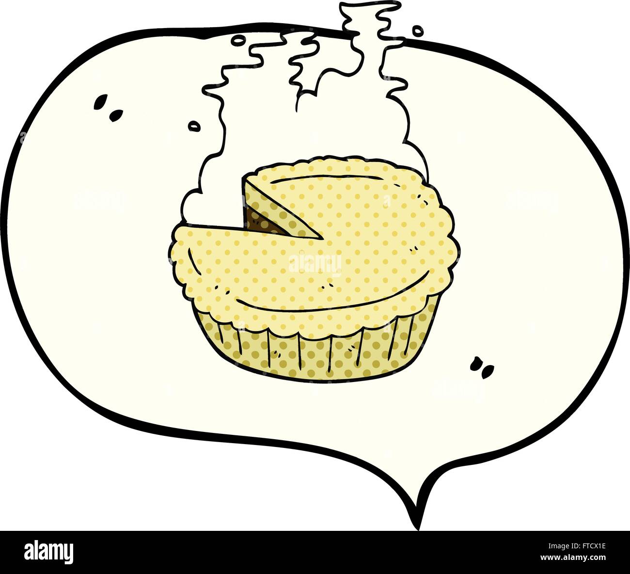 freehand drawn comic book speech bubble cartoon pie Stock Vector Image ...