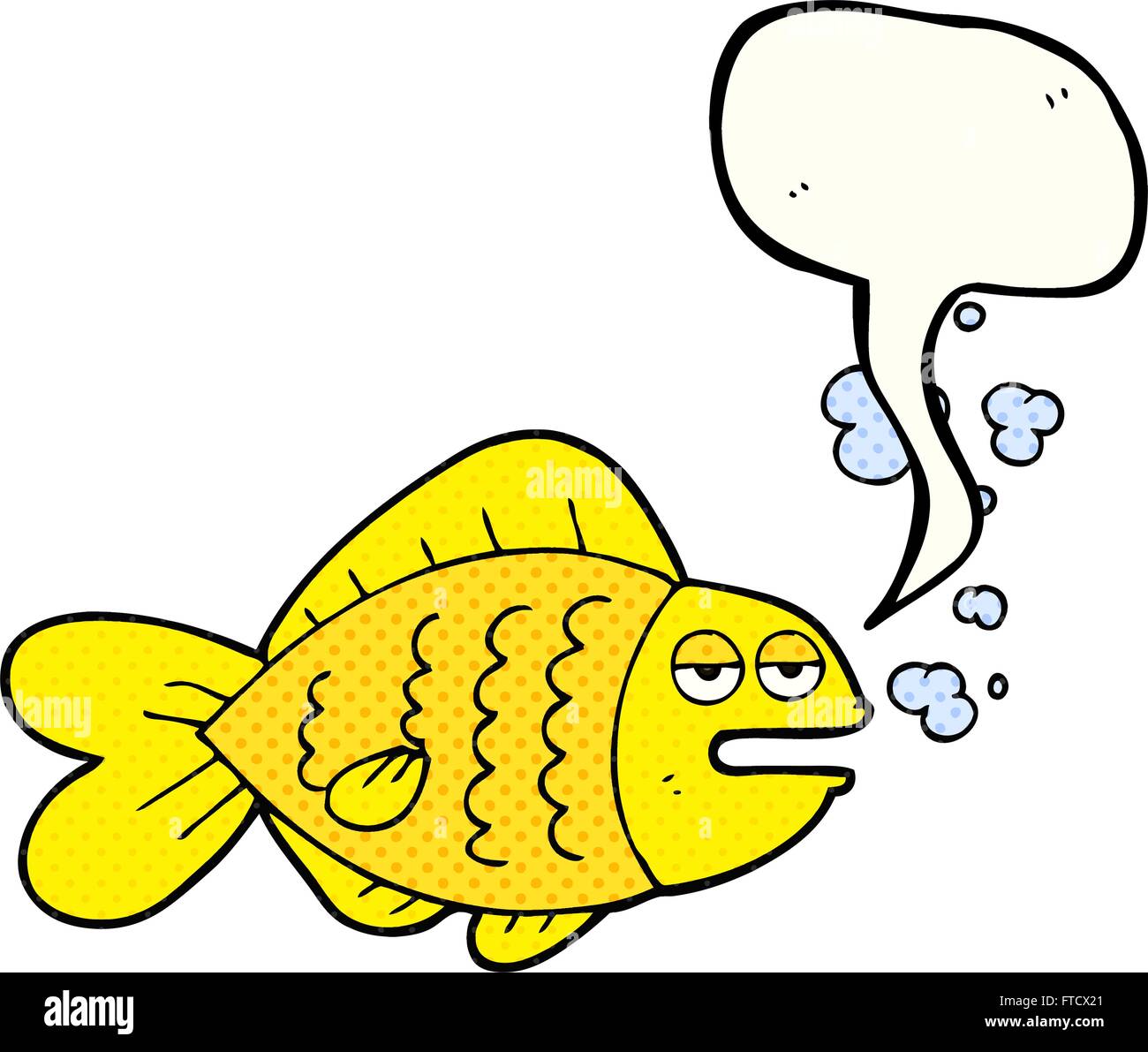 freehand drawn comic book speech bubble cartoon funny fish Stock Vector ...