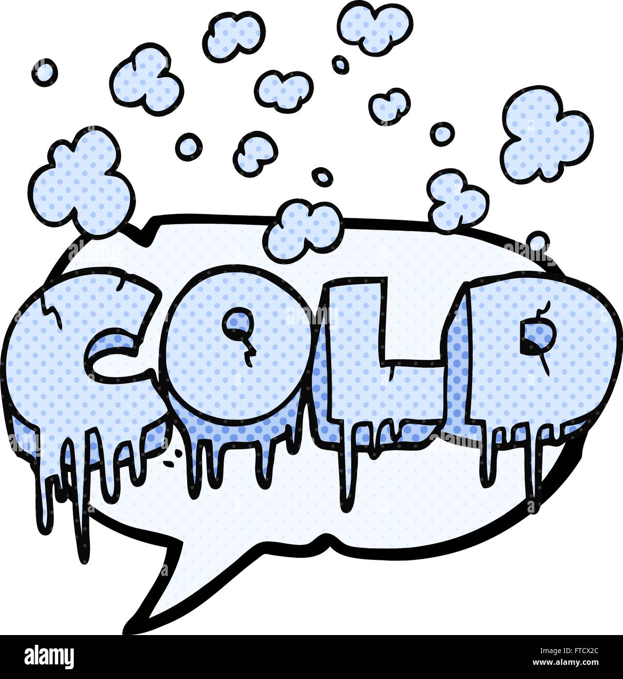 freehand drawn comic book speech bubble cartoon cold text symbol Stock ...