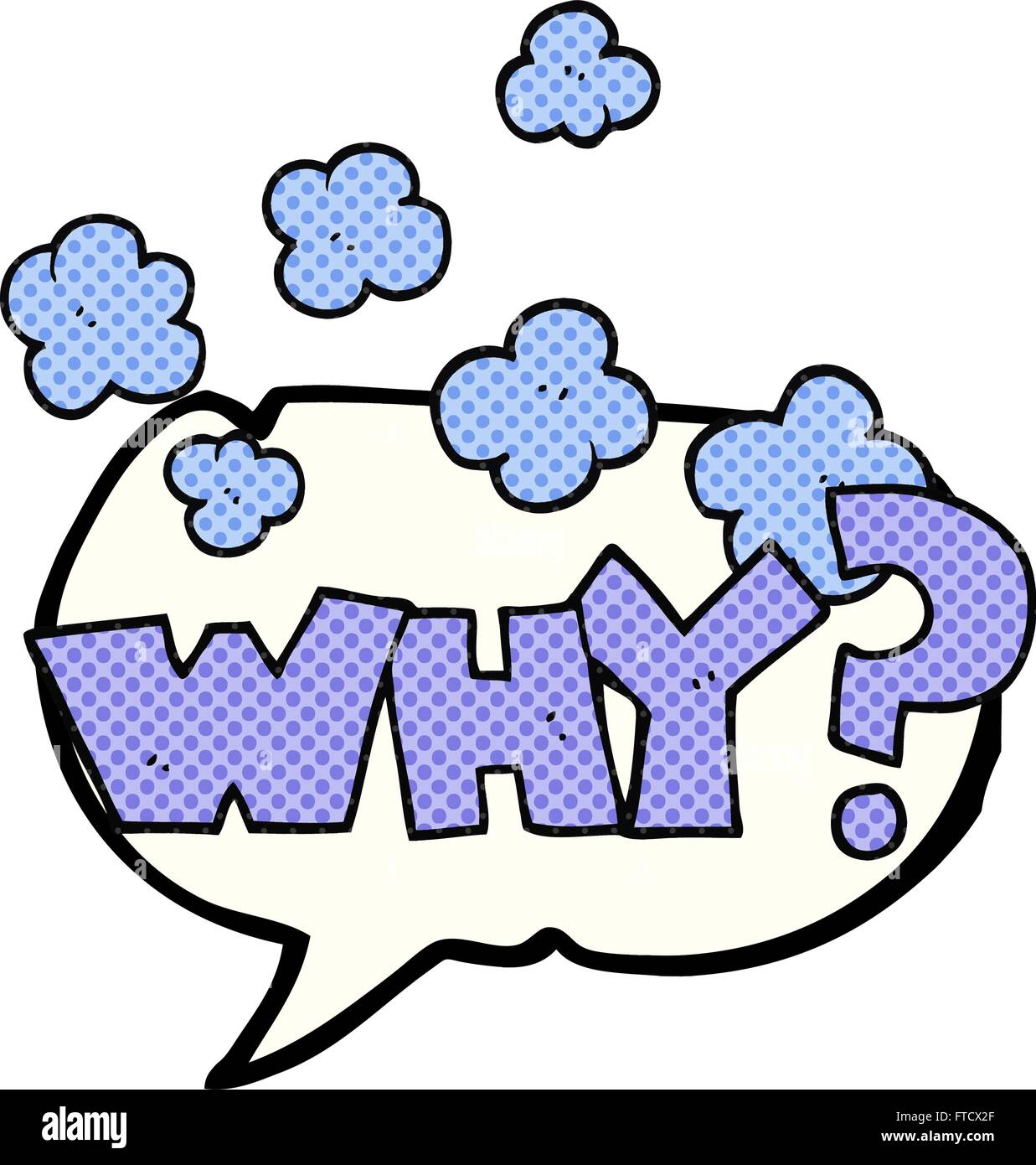 freehand drawn comic book speech bubble cartoon shout WHY Stock Vector ...