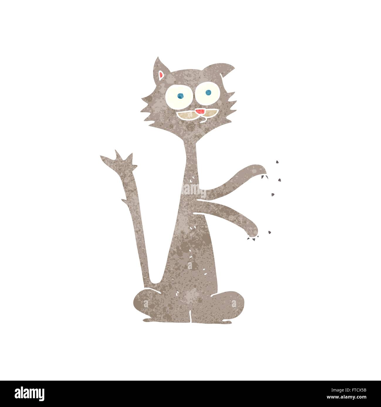 Freehand drawn cartoon cat scratching Stock Vector Images - Alamy