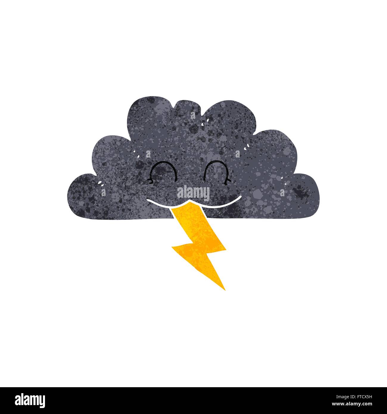freehand retro cartoon storm cloud Stock Vector Image & Art - Alamy