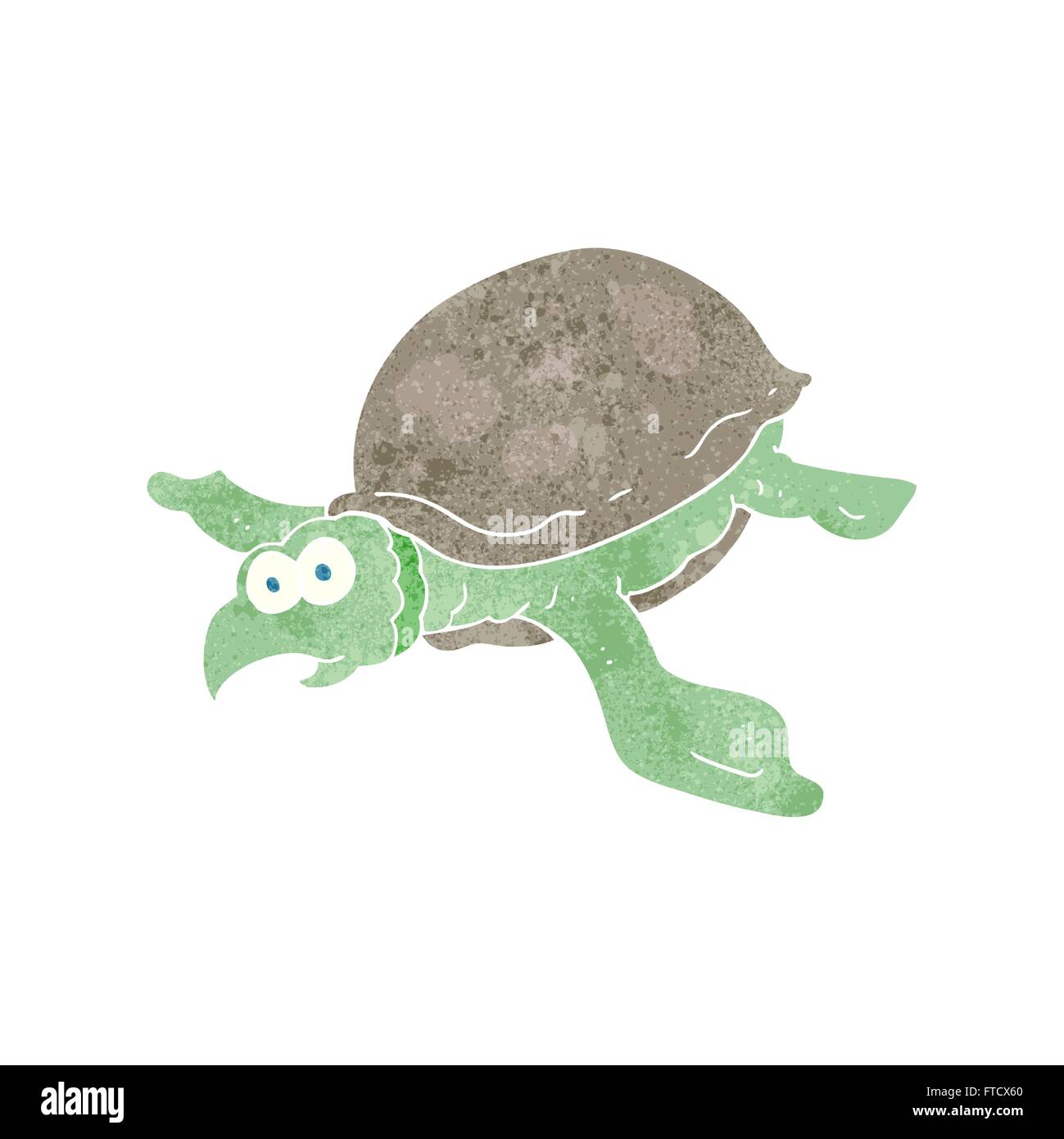 freehand retro cartoon turtle Stock Vector Image & Art - Alamy