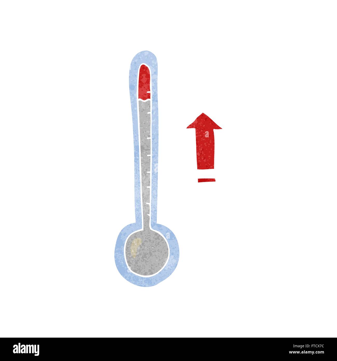freehand retro cartoon rising temperature Stock Vector Image & Art - Alamy