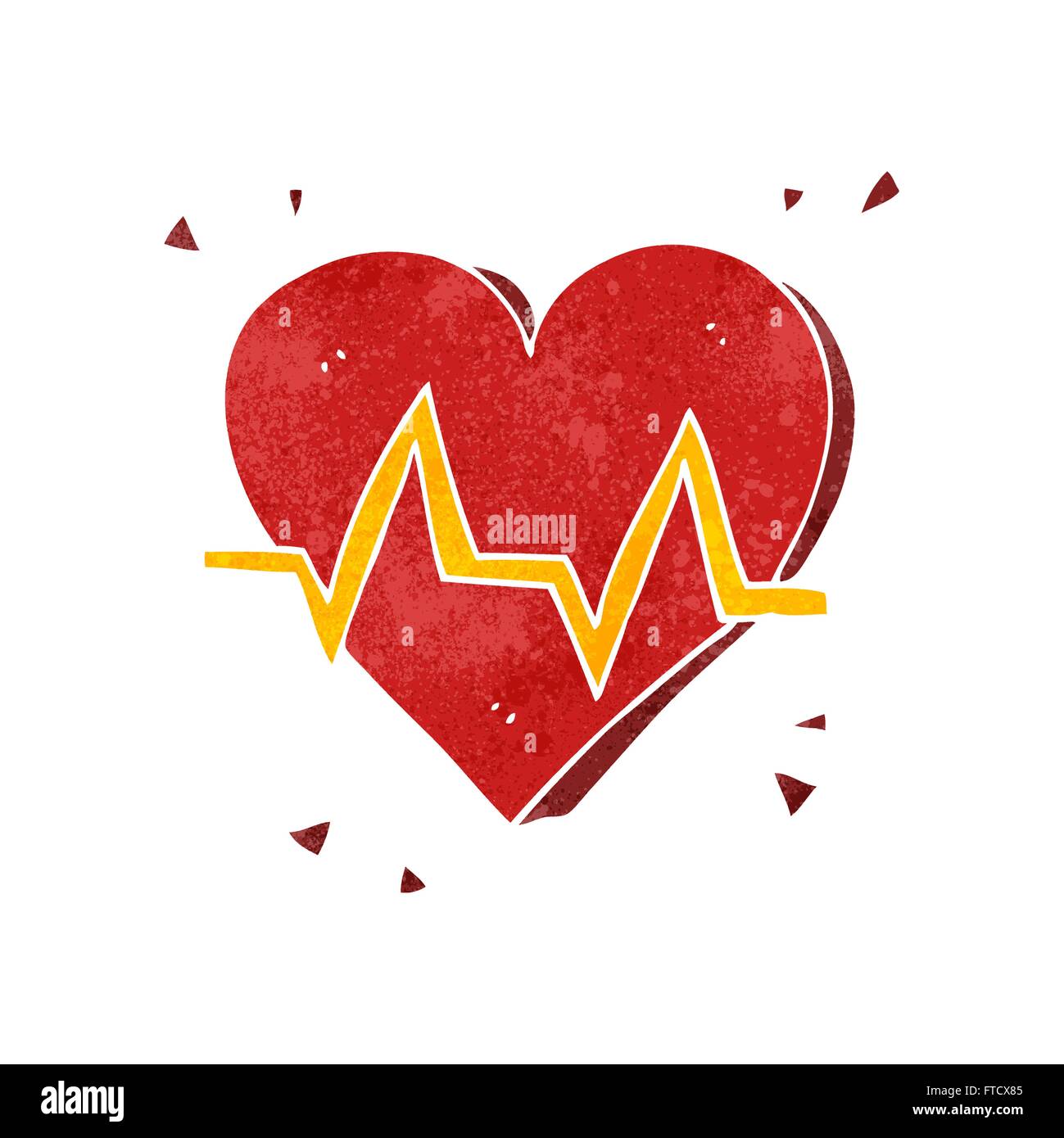 freehand retro cartoon heart rate Stock Vector Image & Art - Alamy