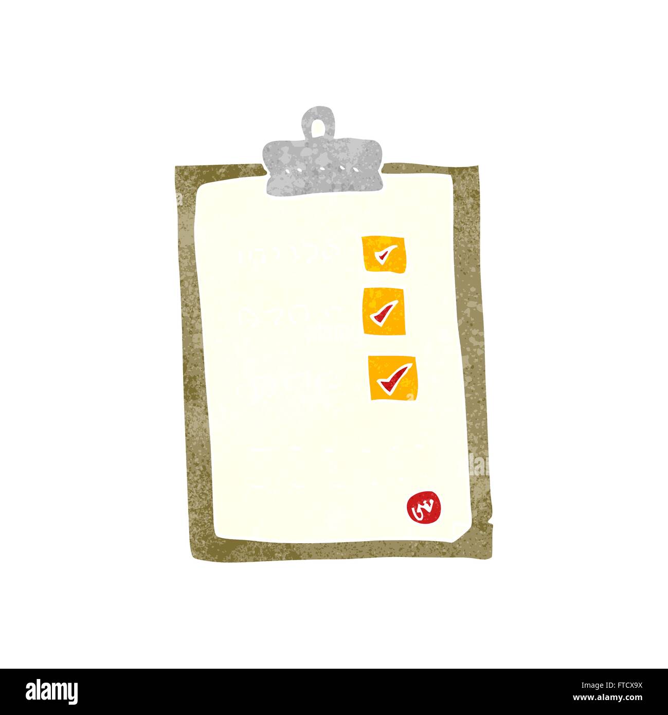 freehand retro cartoon checklist Stock Vector Image & Art - Alamy