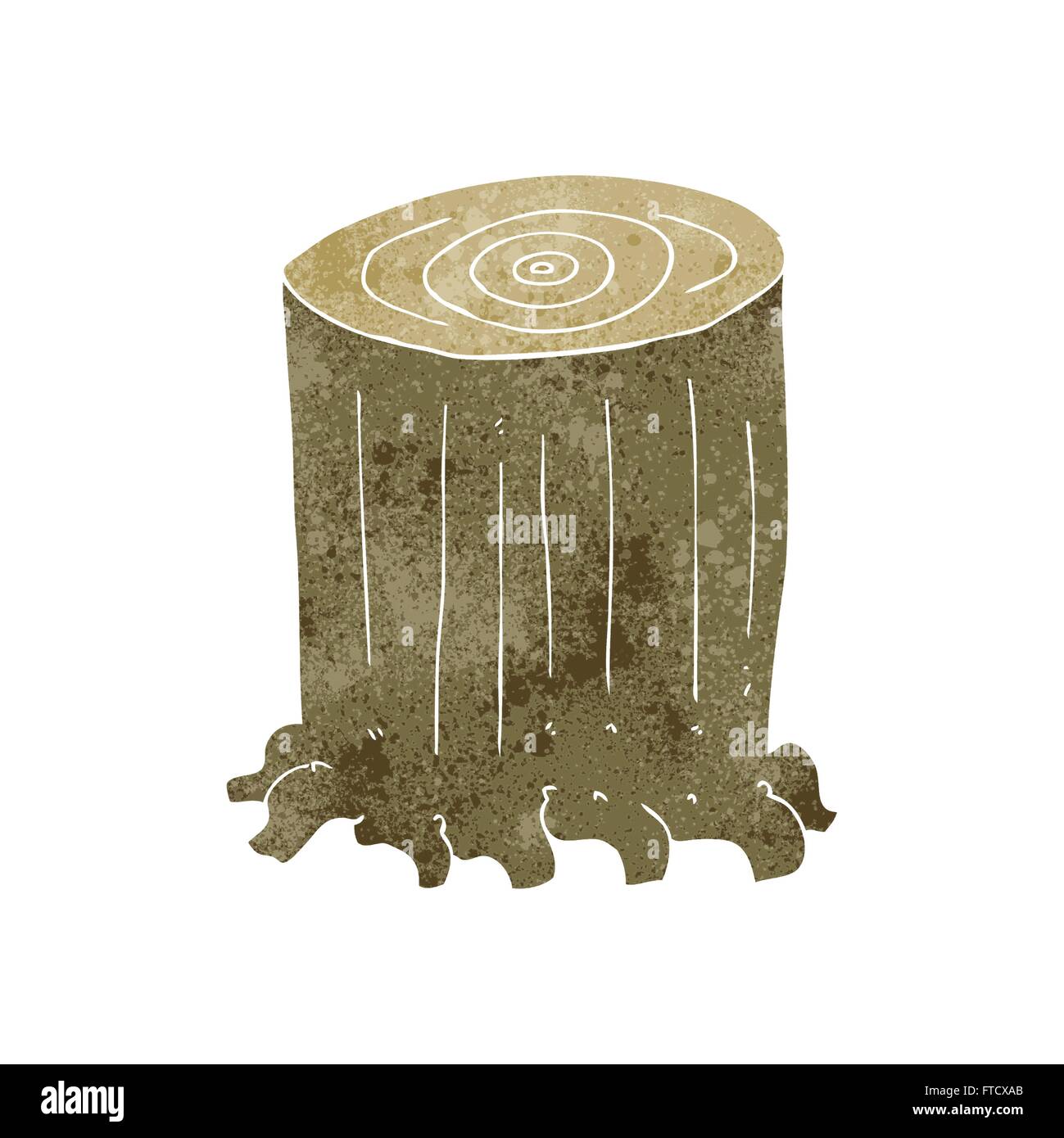 freehand retro cartoon tree stump Stock Vector Image & Art - Alamy