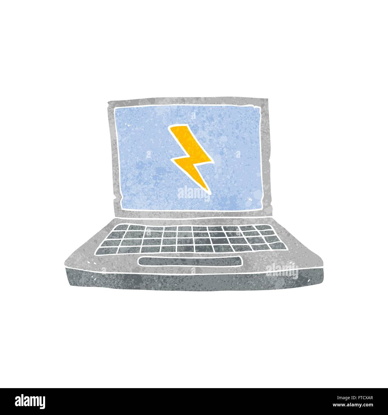 freehand retro cartoon laptop computer Stock Vector Image & Art - Alamy