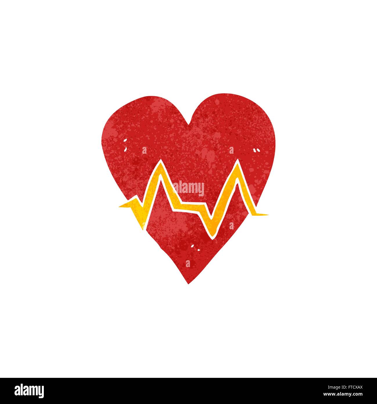 freehand retro cartoon heart rate pulse symbol Stock Vector Image & Art ...