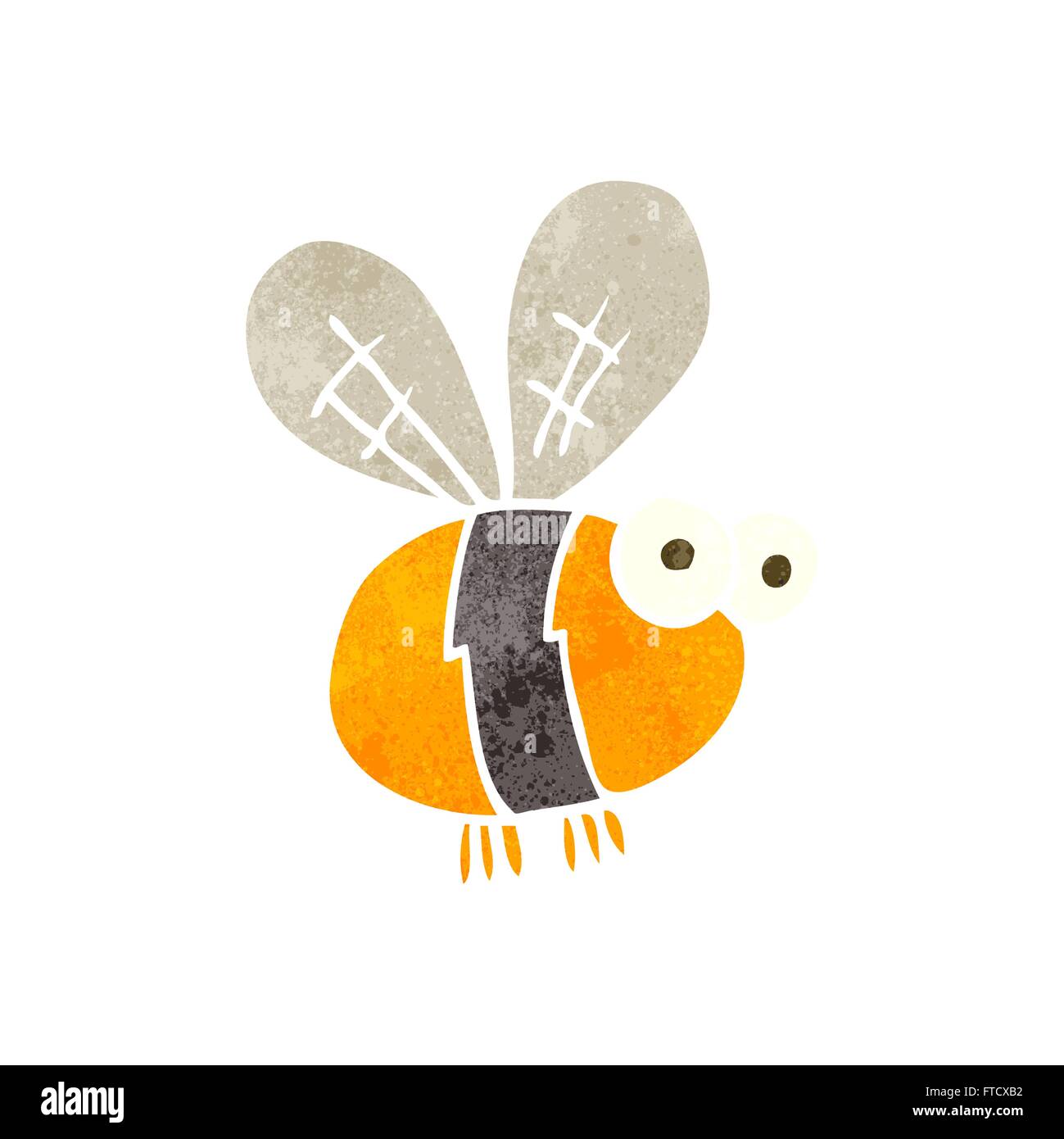 freehand retro cartoon bee Stock Vector Image & Art - Alamy