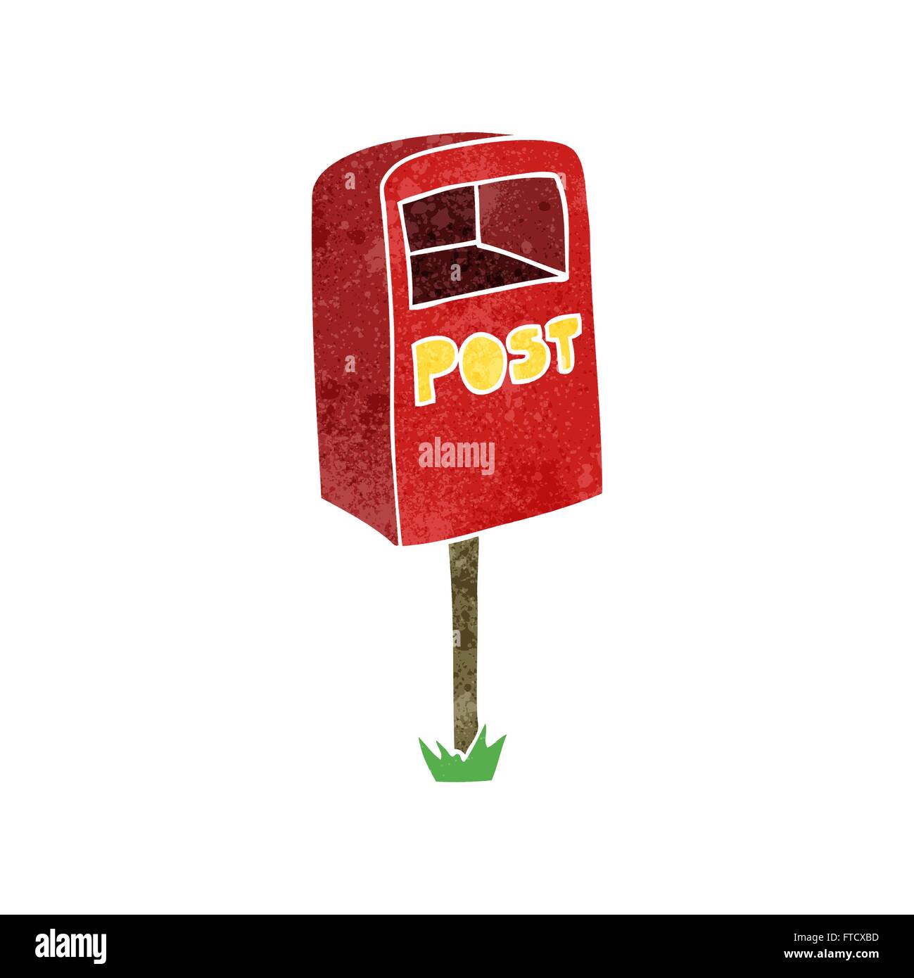 freehand retro cartoon post box Stock Vector Image & Art - Alamy