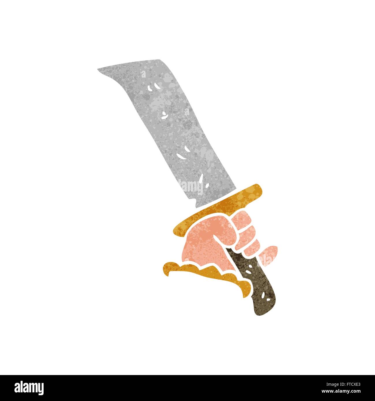 freehand retro cartoon hand with sword Stock Vector Image & Art - Alamy