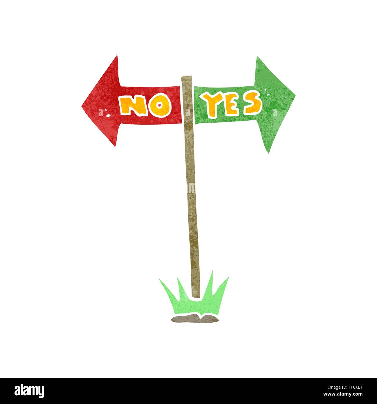 freehand retro cartoon yes and no sign Stock Vector Image & Art - Alamy
