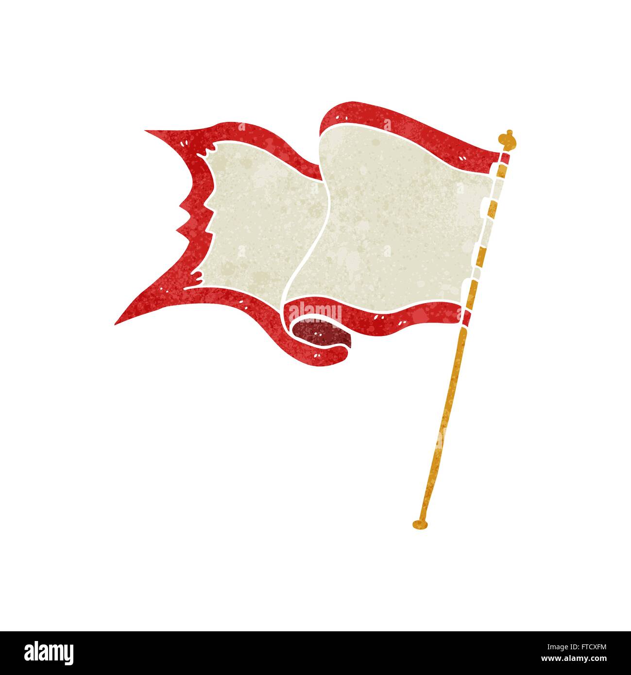 freehand retro cartoon flag blowing in wind Stock Vector Image & Art ...