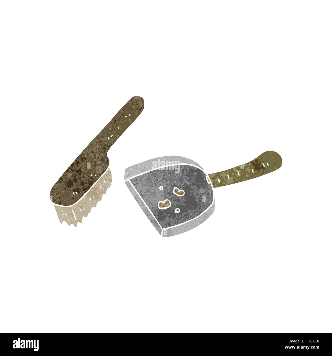 freehand retro cartoon dust pan and brush Stock Vector Image & Art - Alamy