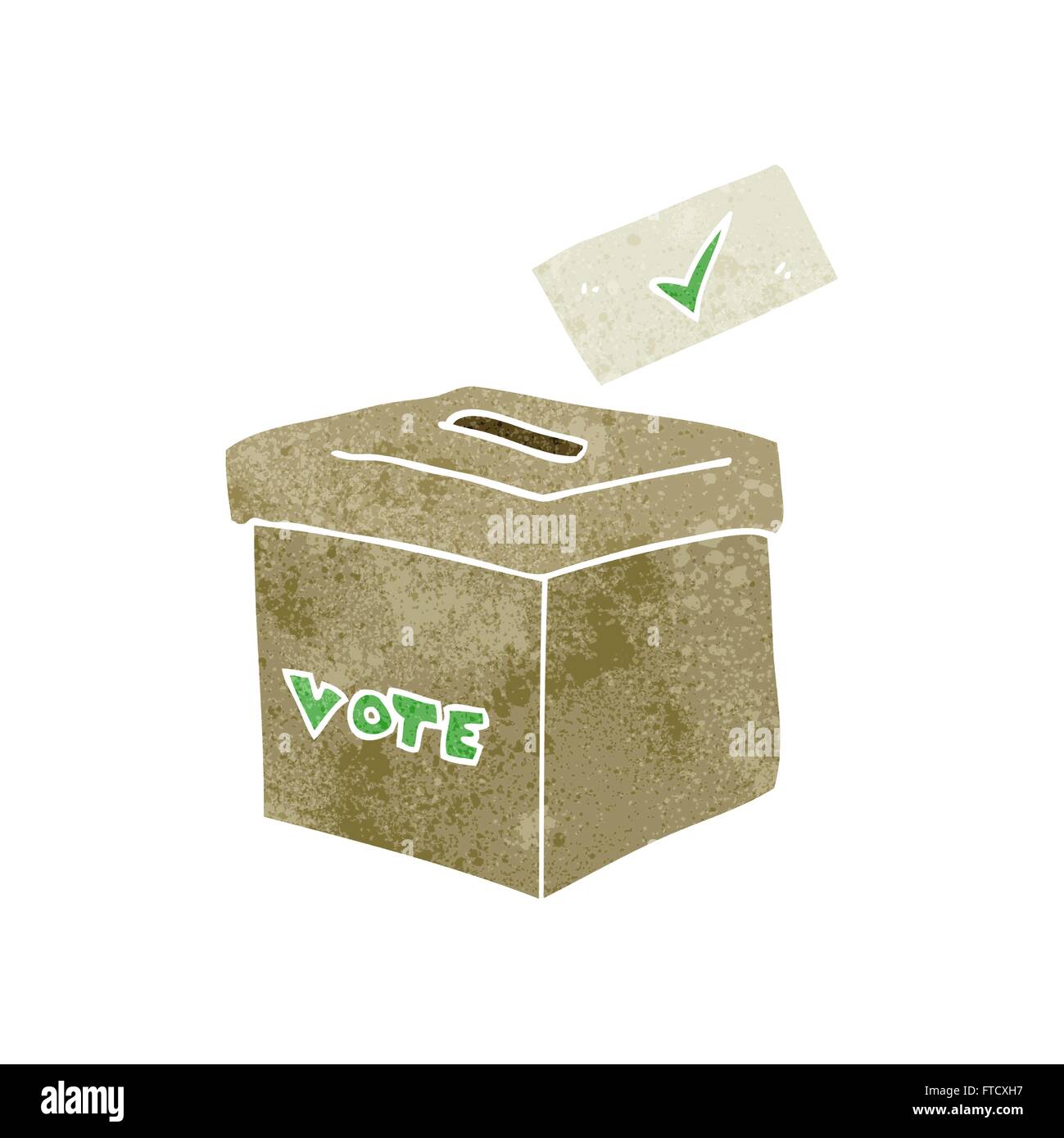 freehand retro cartoon ballot box Stock Vector Image & Art - Alamy