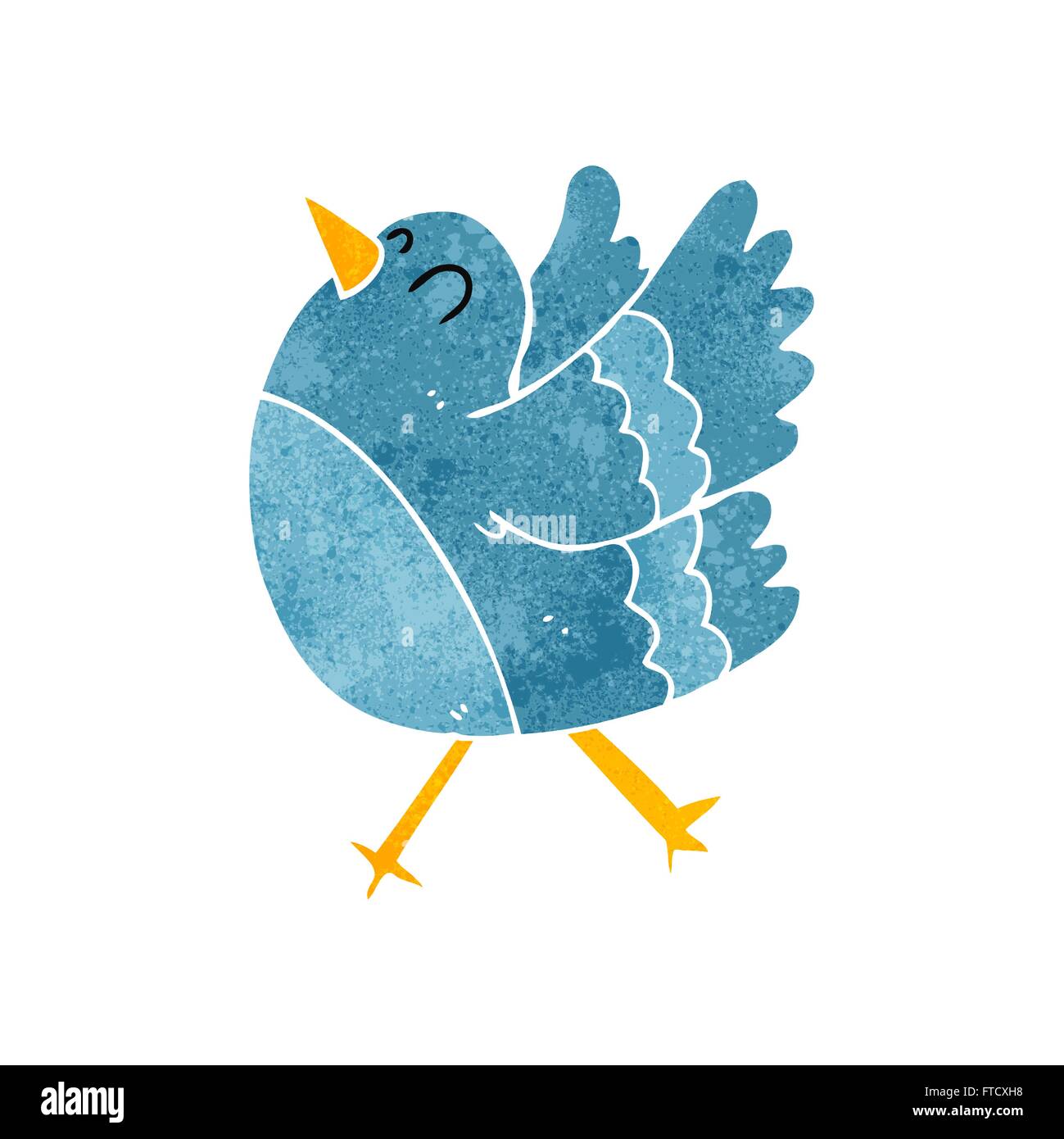 freehand retro cartoon happy bird Stock Vector Image & Art - Alamy