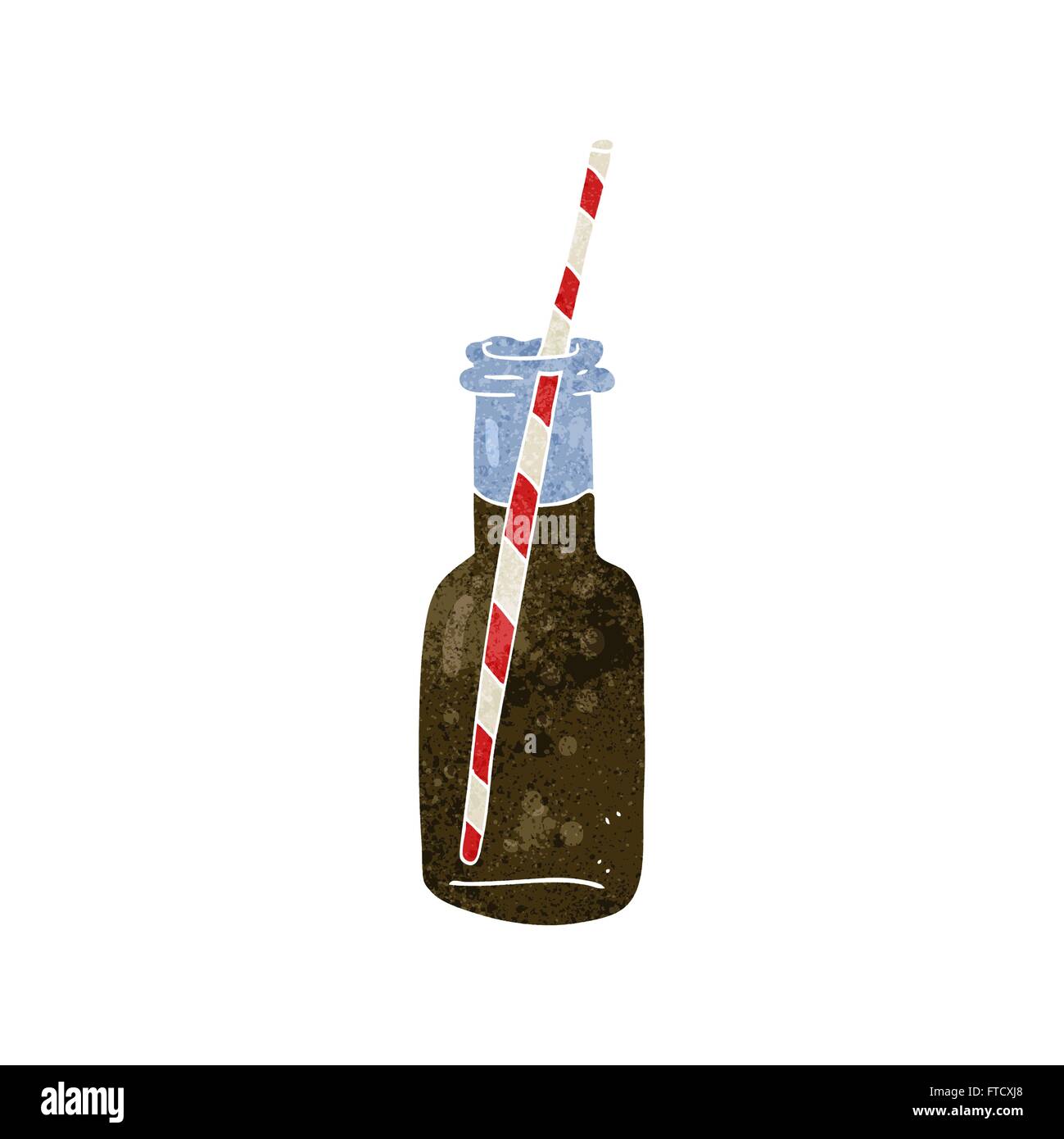 freehand retro cartoon fizzy drink bottle Stock Vector Image & Art - Alamy