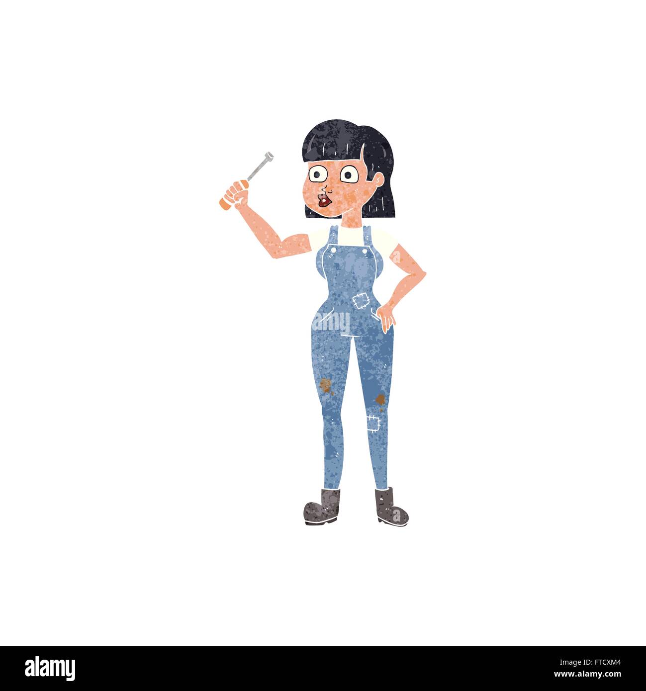 Woman mechanic retro Stock Vector Images - Alamy