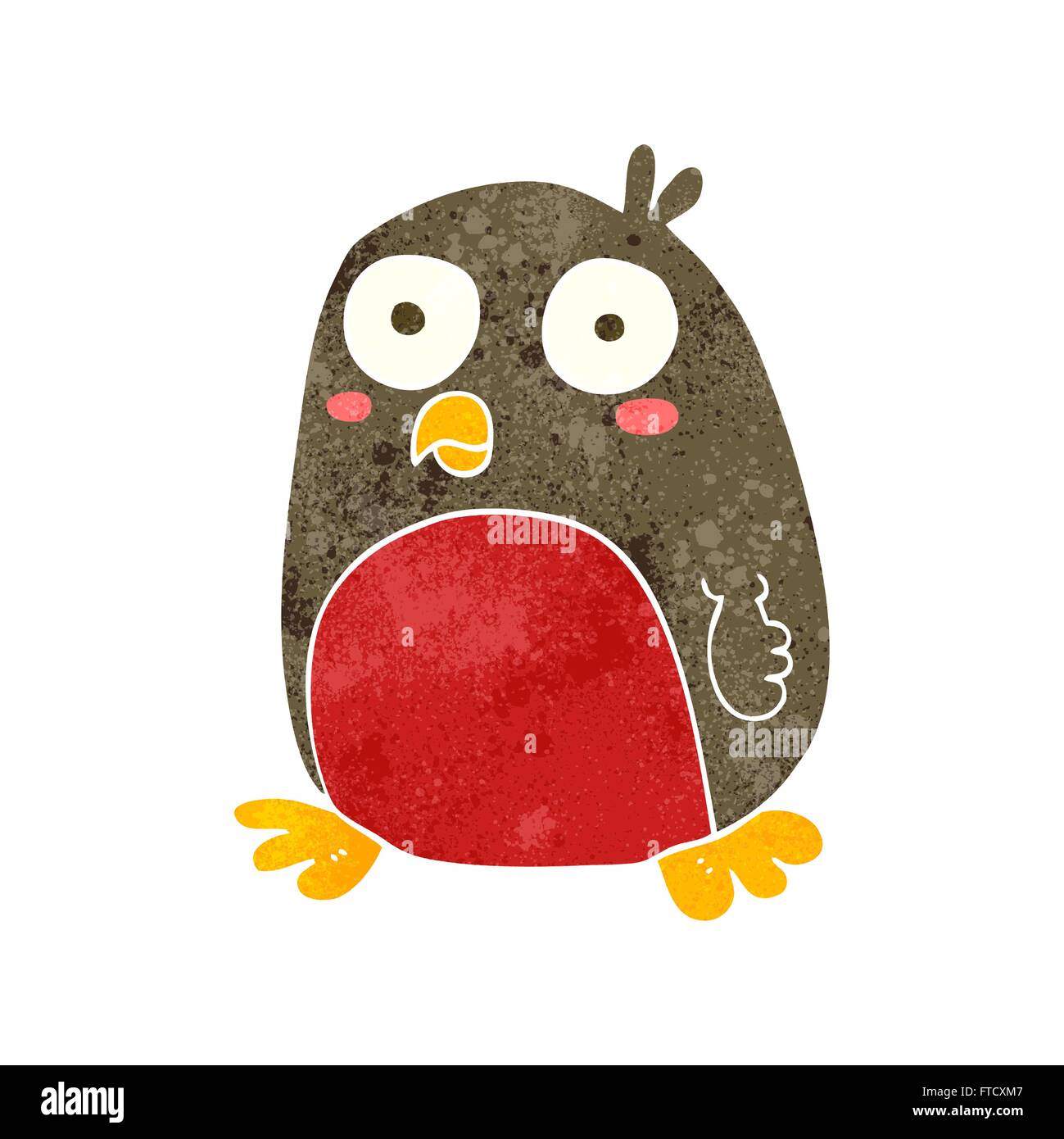 Retro christmas robin drawing Stock Vector Images - Alamy