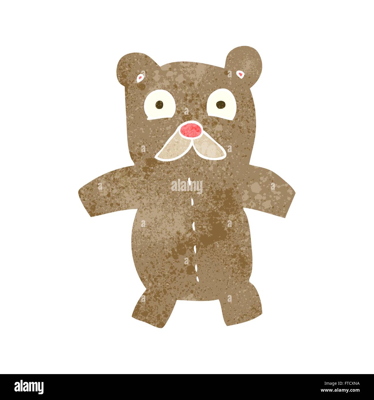 freehand retro cartoon teddy bear Stock Vector Image & Art - Alamy