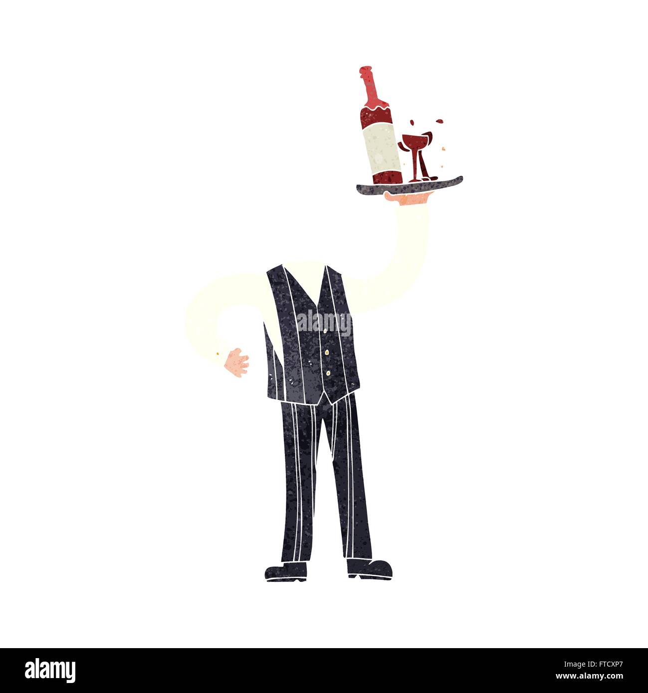 Cartoon waiter funny doodle illustration hi-res stock photography and ...