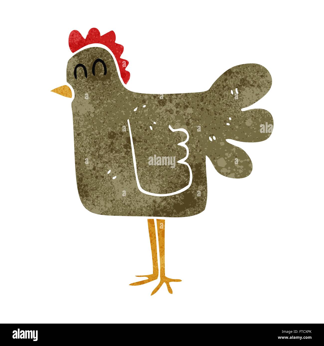 freehand retro cartoon chicken Stock Vector Image & Art - Alamy