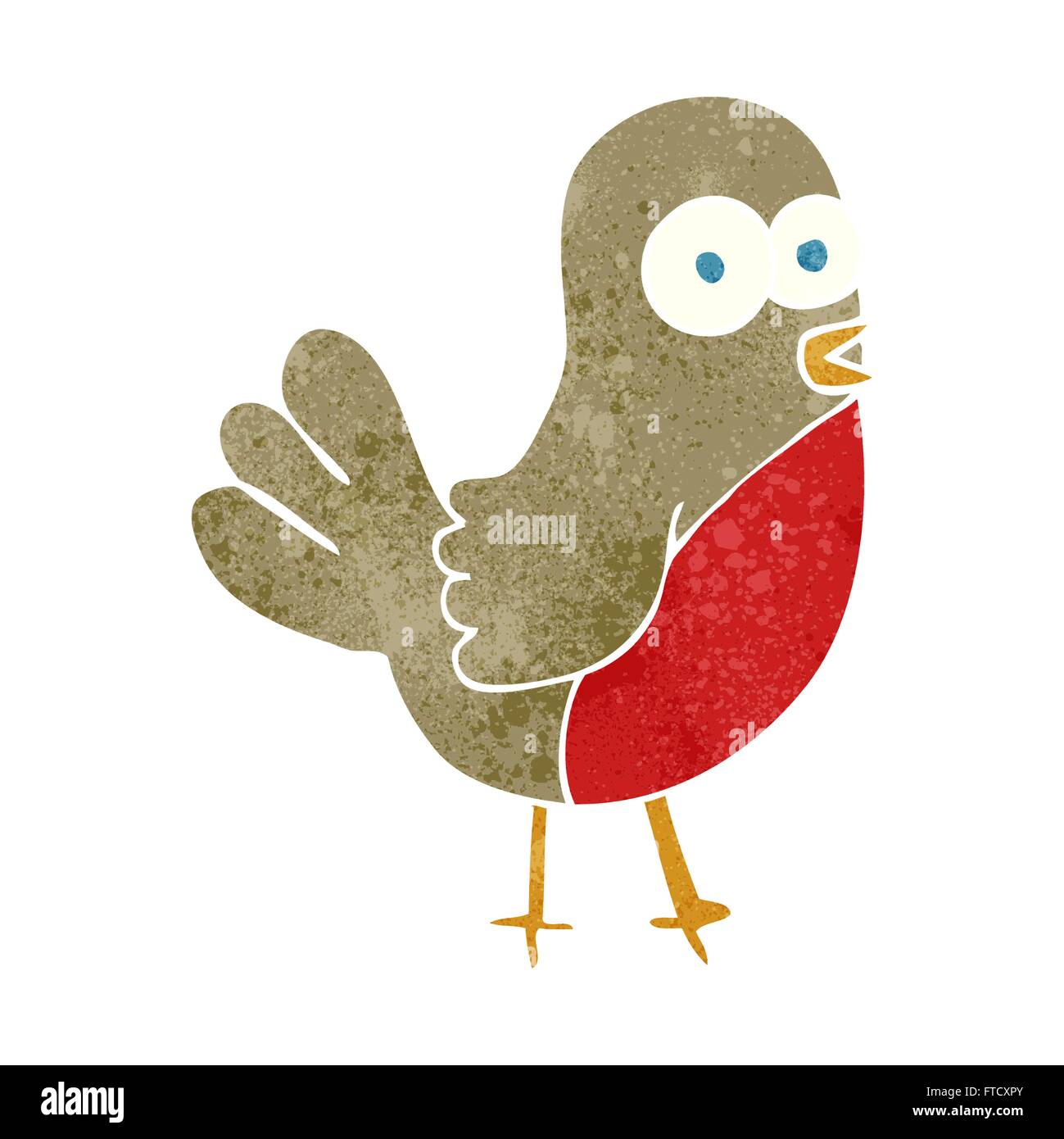 freehand retro cartoon robin Stock Vector Image & Art - Alamy