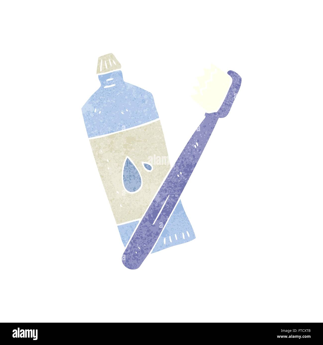 freehand retro cartoon toothbrush Stock Vector Image & Art - Alamy