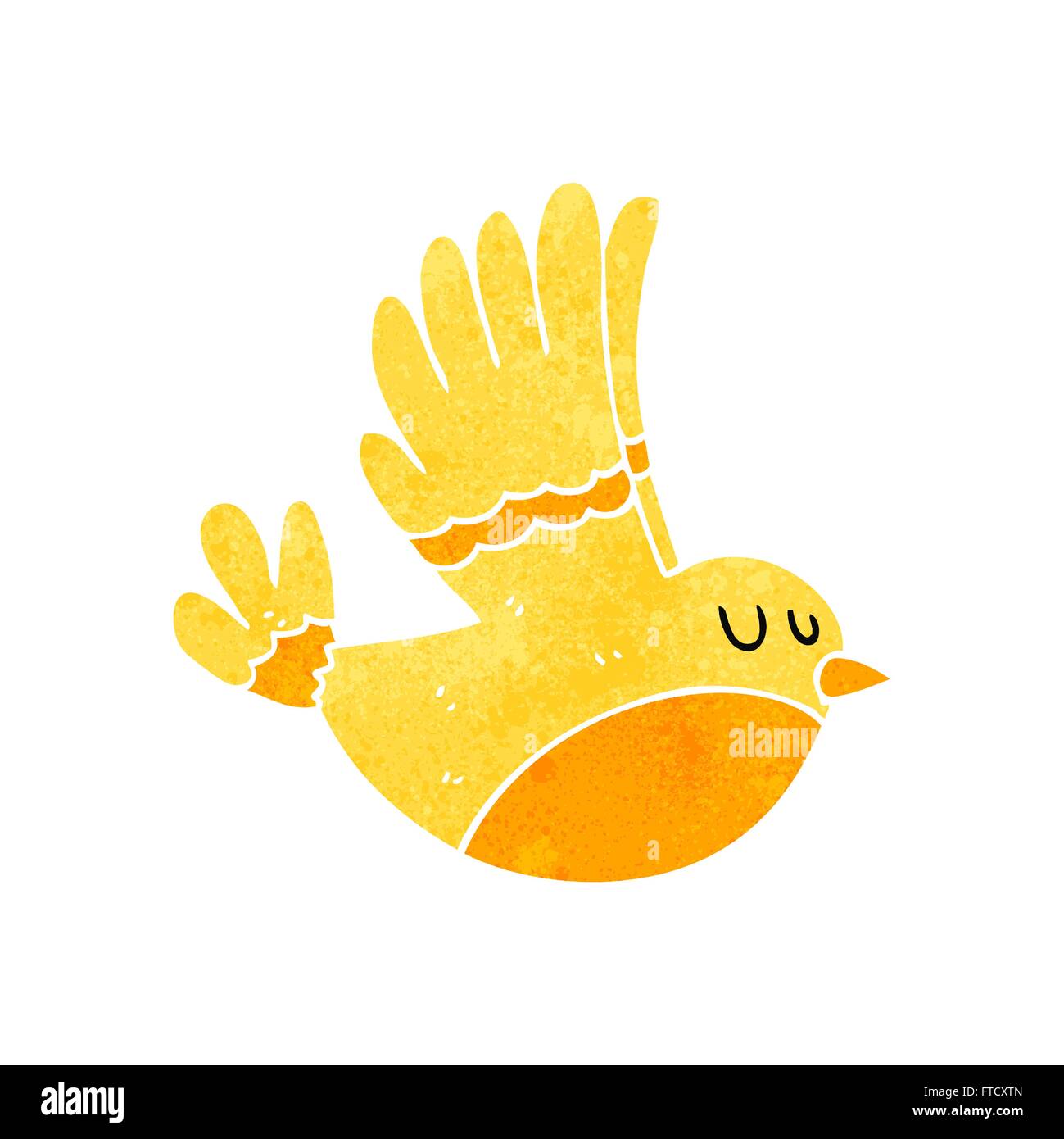 Freehand retro cartoon flying bird Stock Vector Images - Alamy