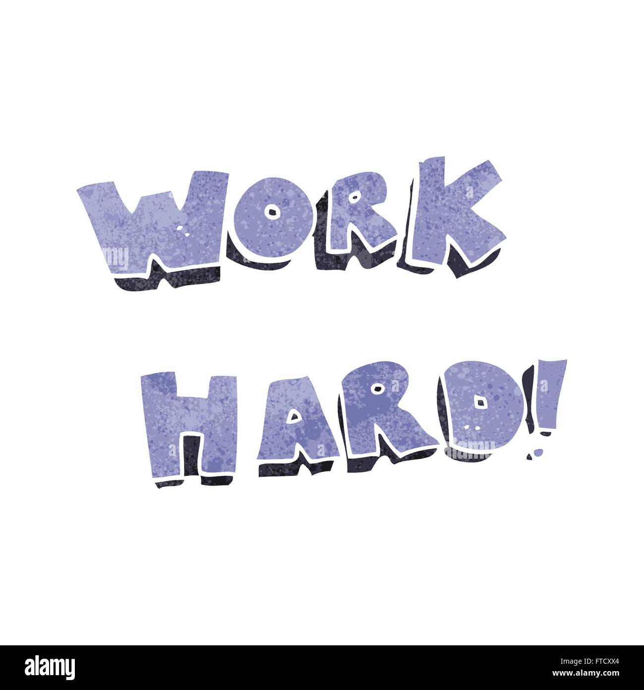 freehand retro cartoon work hard symbol Stock Vector Image & Art - Alamy