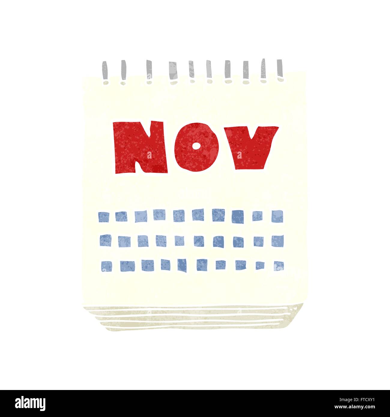 freehand retro cartoon calendar showing month of November Stock Vector ...