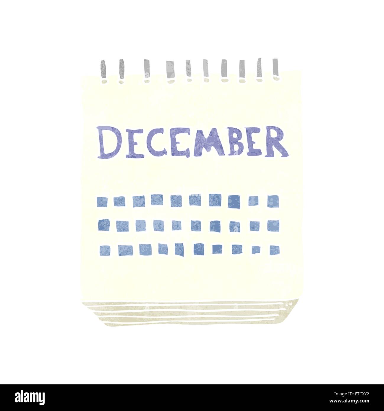 freehand retro cartoon calendar showing month of December Stock Vector ...