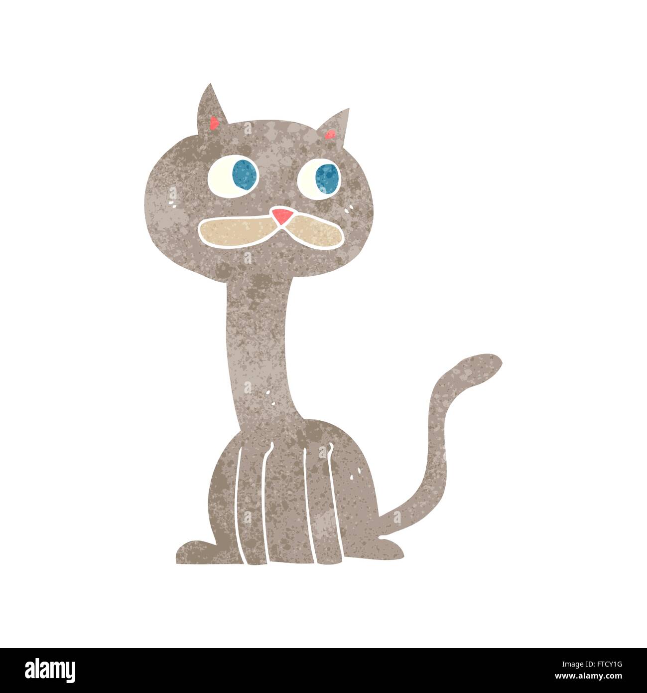 freehand retro cartoon cat Stock Vector Image & Art - Alamy