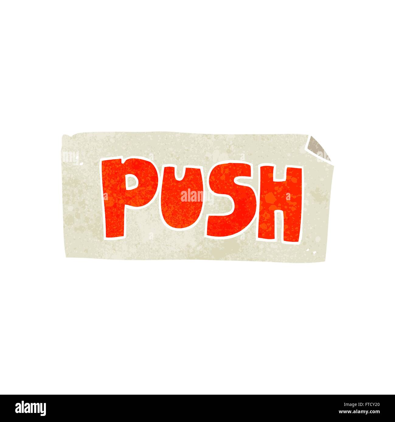 freehand retro cartoon push door sign Stock Vector Image & Art - Alamy