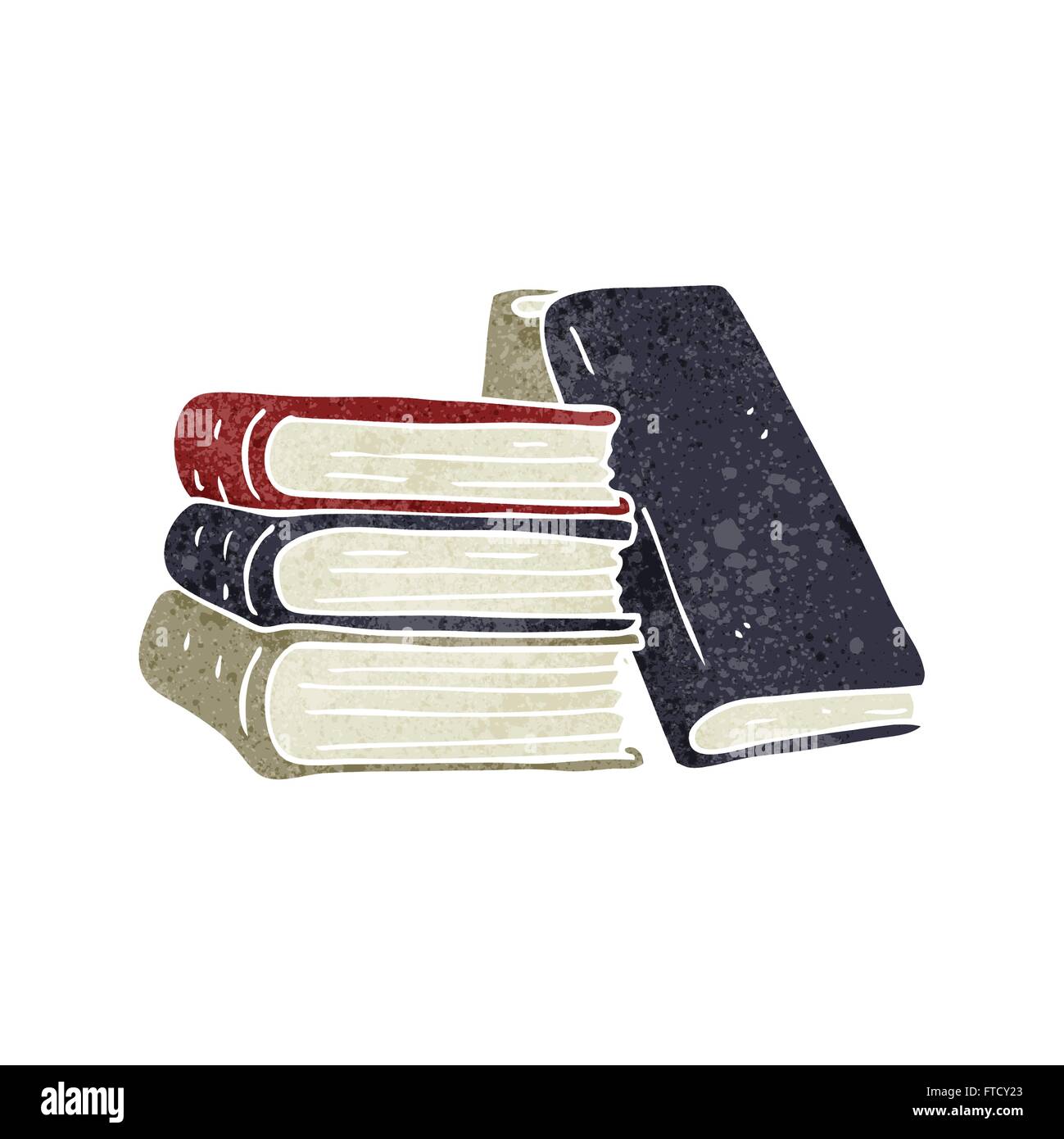 freehand retro cartoon stack of books Stock Vector Image & Art - Alamy