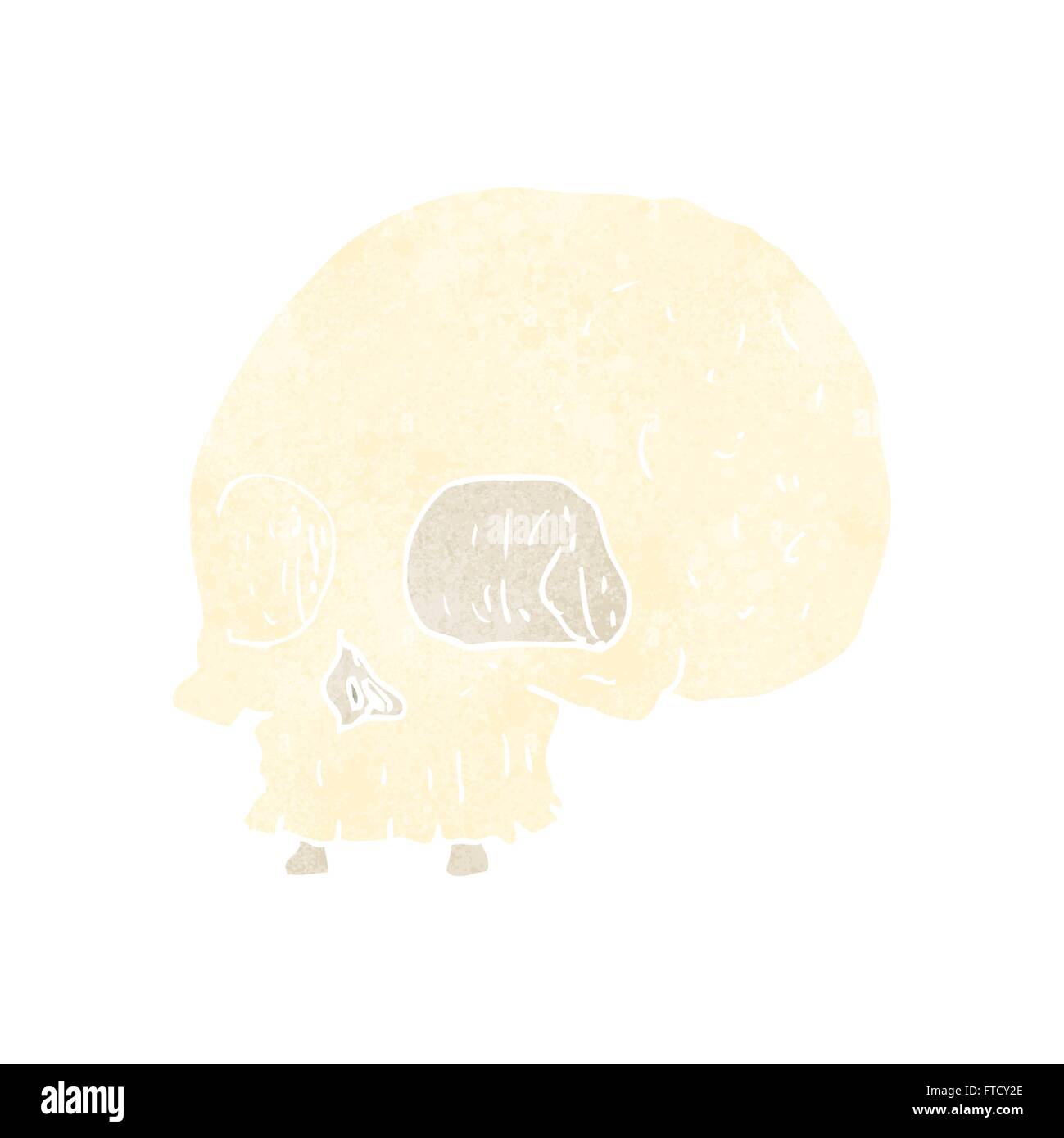freehand retro cartoon old skull Stock Vector Image & Art - Alamy