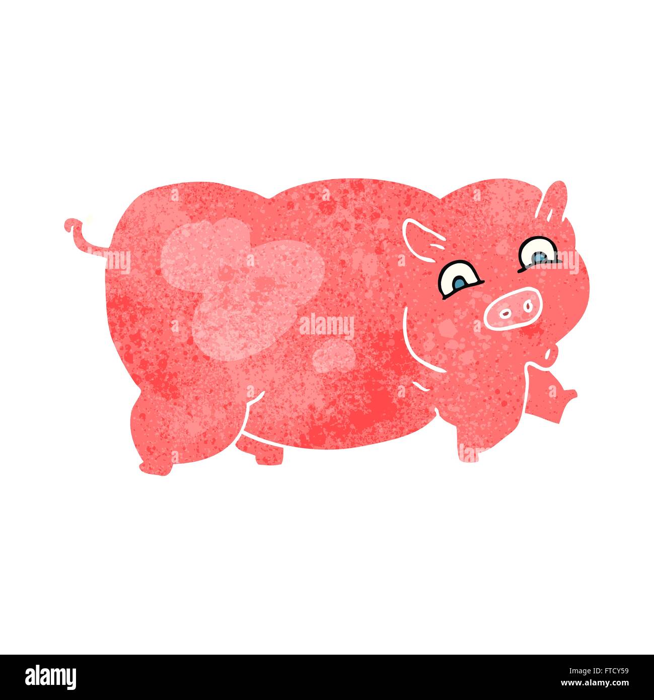freehand retro cartoon pig Stock Vector Image & Art - Alamy