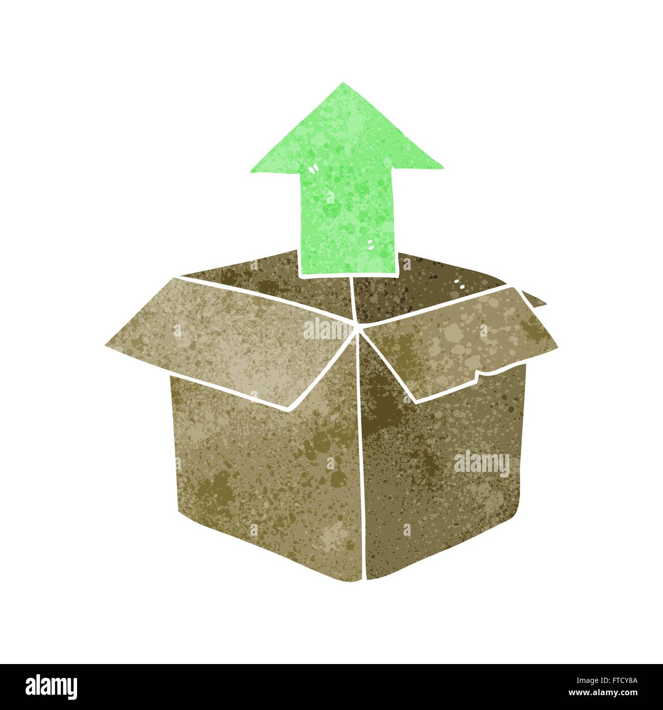 freehand retro cartoon unpacking a box Stock Vector Image & Art - Alamy