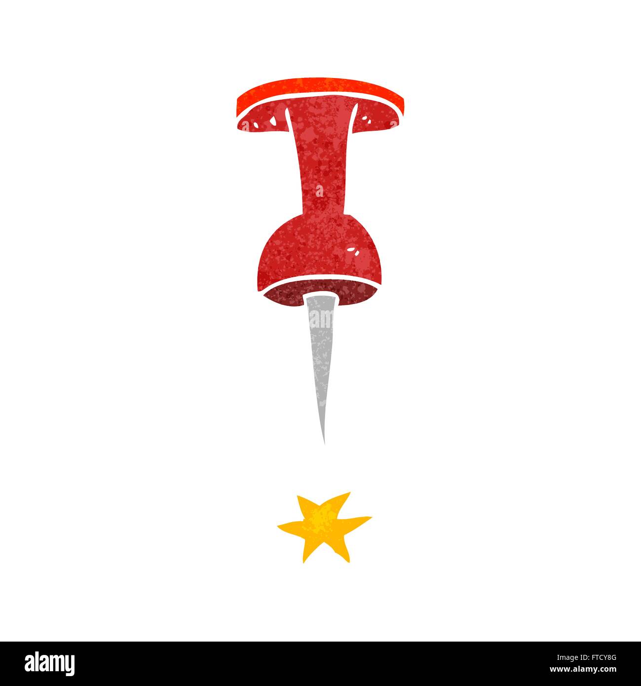 freehand retro cartoon office tack Stock Vector Image & Art - Alamy