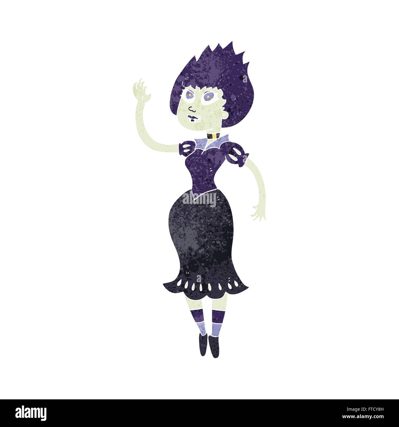 freehand retro cartoon vampire girl Stock Vector Image & Art - Alamy