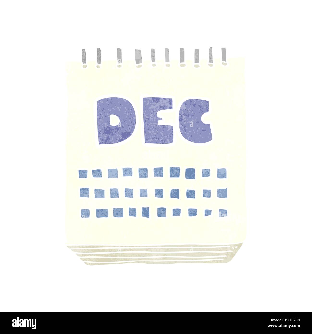 freehand retro cartoon calendar showing month of december Stock Vector ...