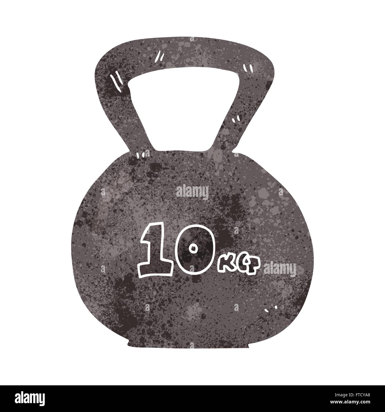 freehand retro cartoon 10kg kettle bell weight Stock Vector Image & Art ...